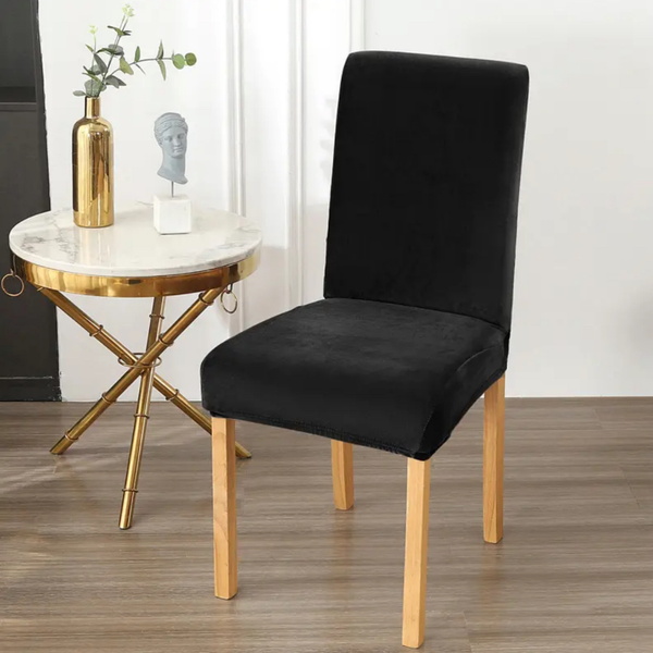 Kit 6 Capas de Cadeira Linha Premium Suede - Preto